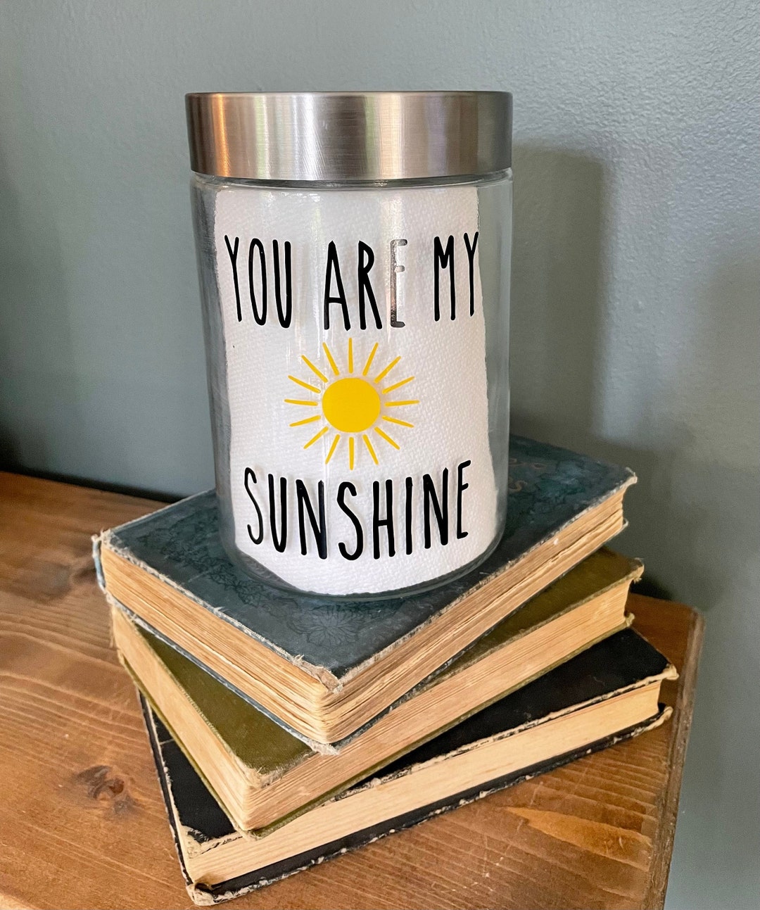 You Are My Sunshine Jar, Children's Room Decor, Personalized Candy Jar ...