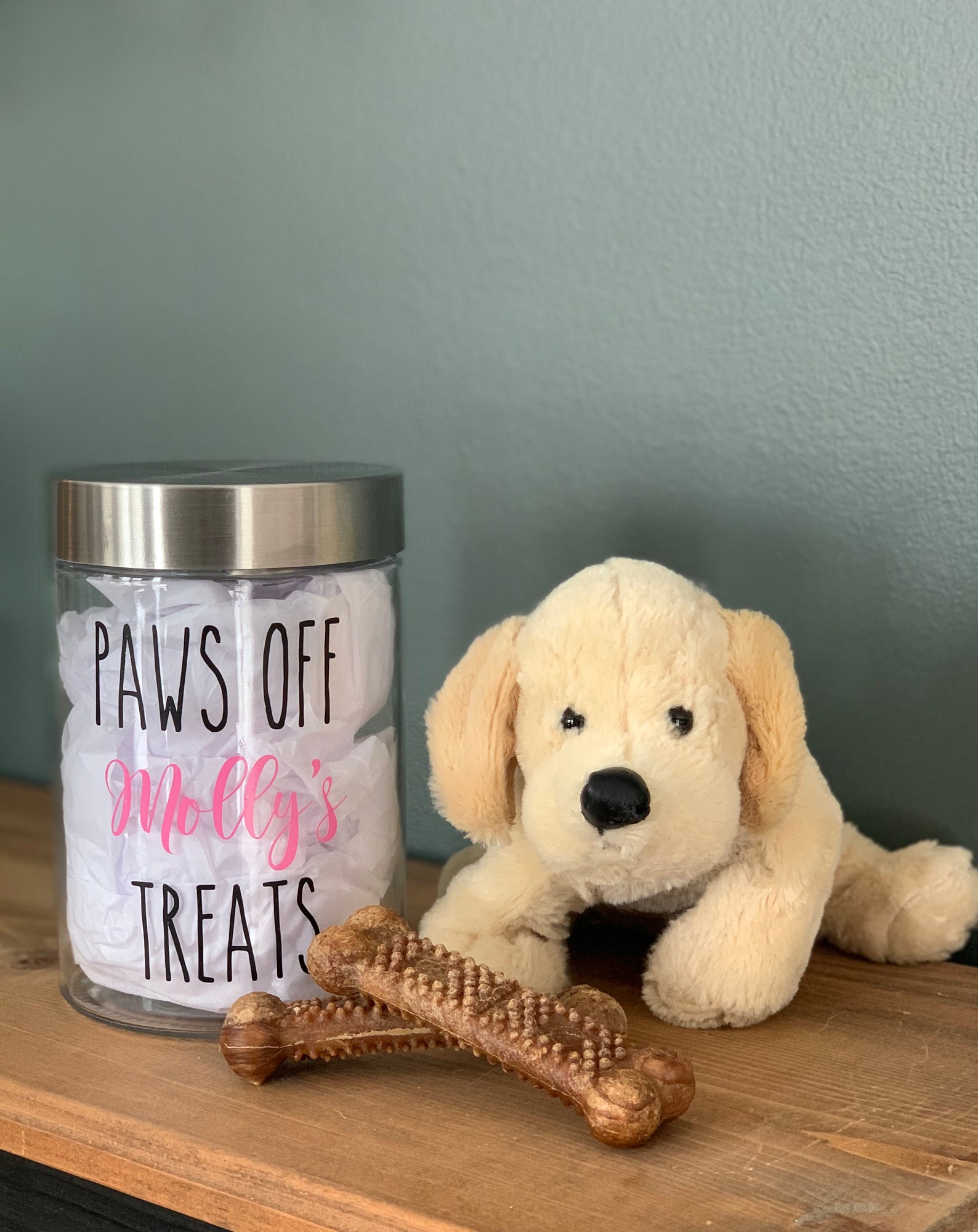 Personalized LG Dog Treat Jar Custom Dog Treat Jar | Etsy