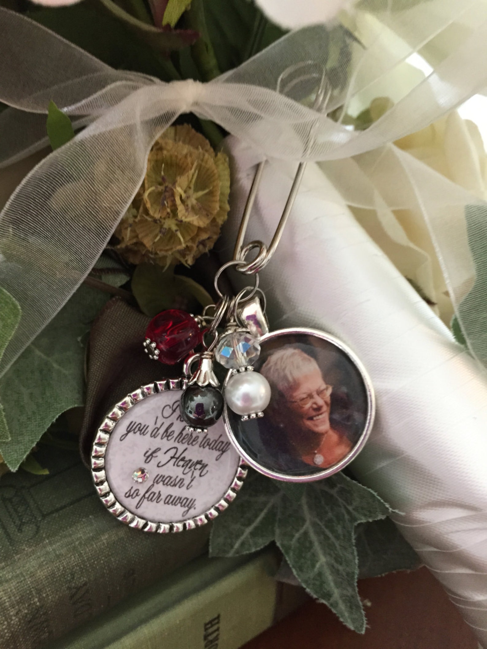 Personalized Photo BRIDAL BOUQUET MEMORIAL Charm Keepsake - Etsy