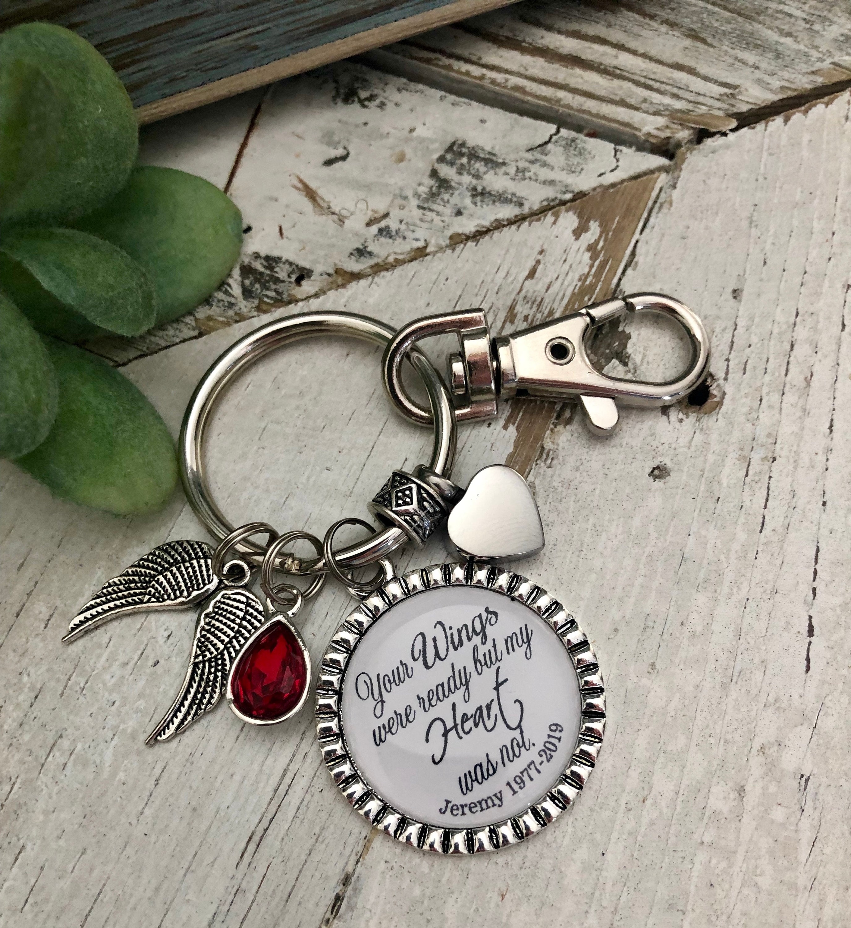 Personalized Cremation Keychain Your Wings Were Ready but My - Etsy