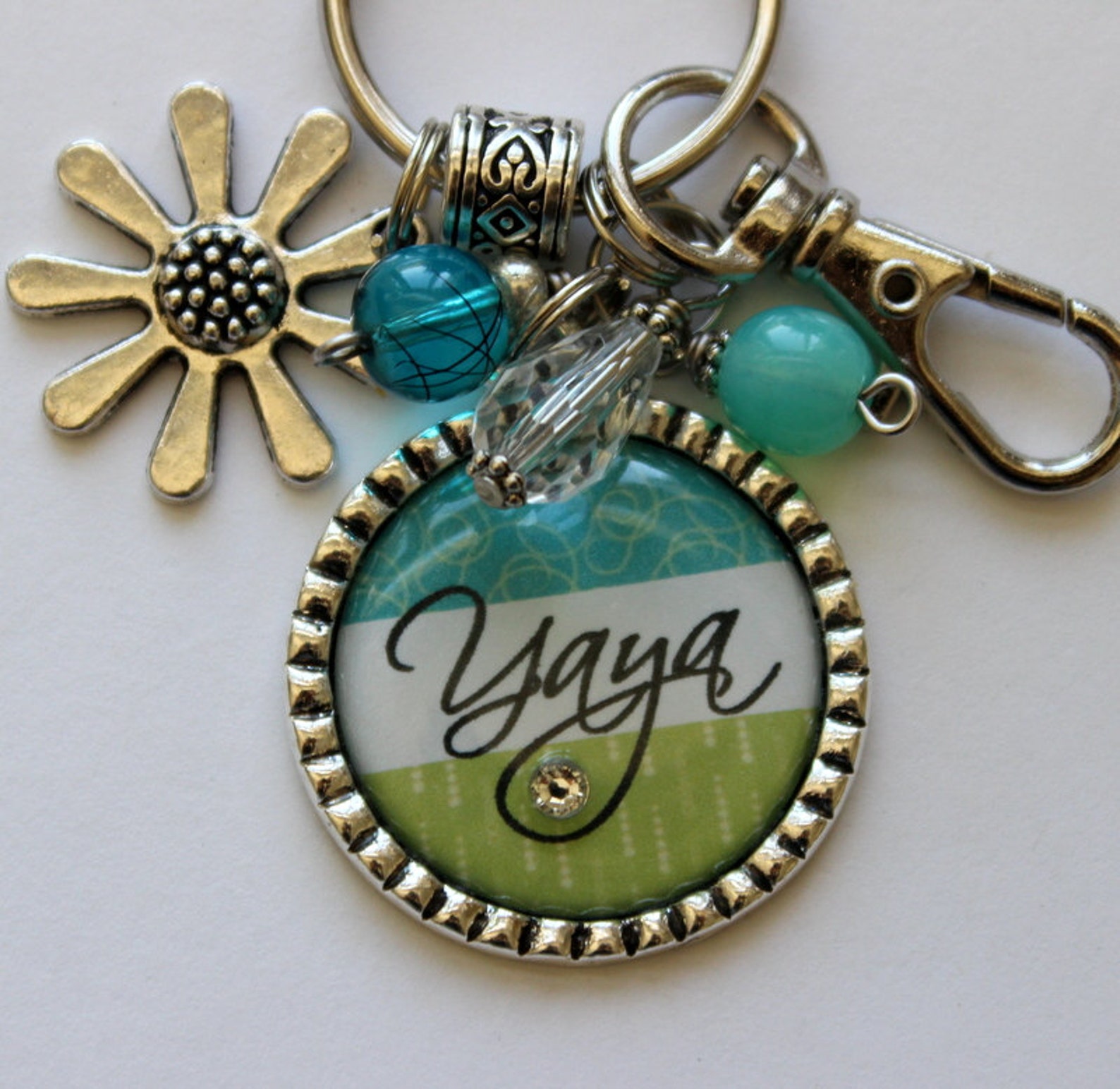 PERSONALIZED GIFT Yaya Sister Teacher Mom Orange Teal and - Etsy