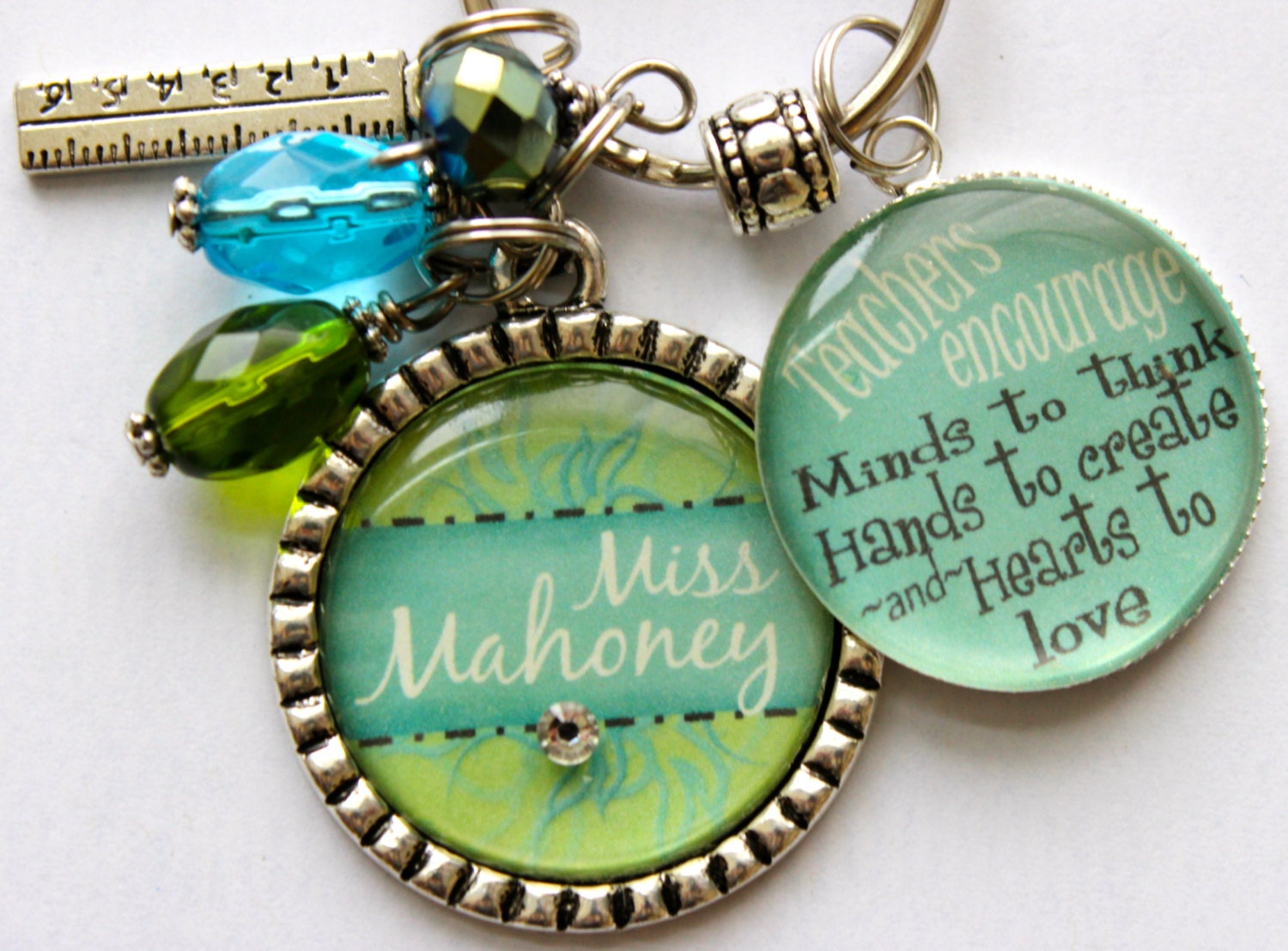 Teacher Gift Personalized Keychain Teachers Encourage Minds to | Etsy