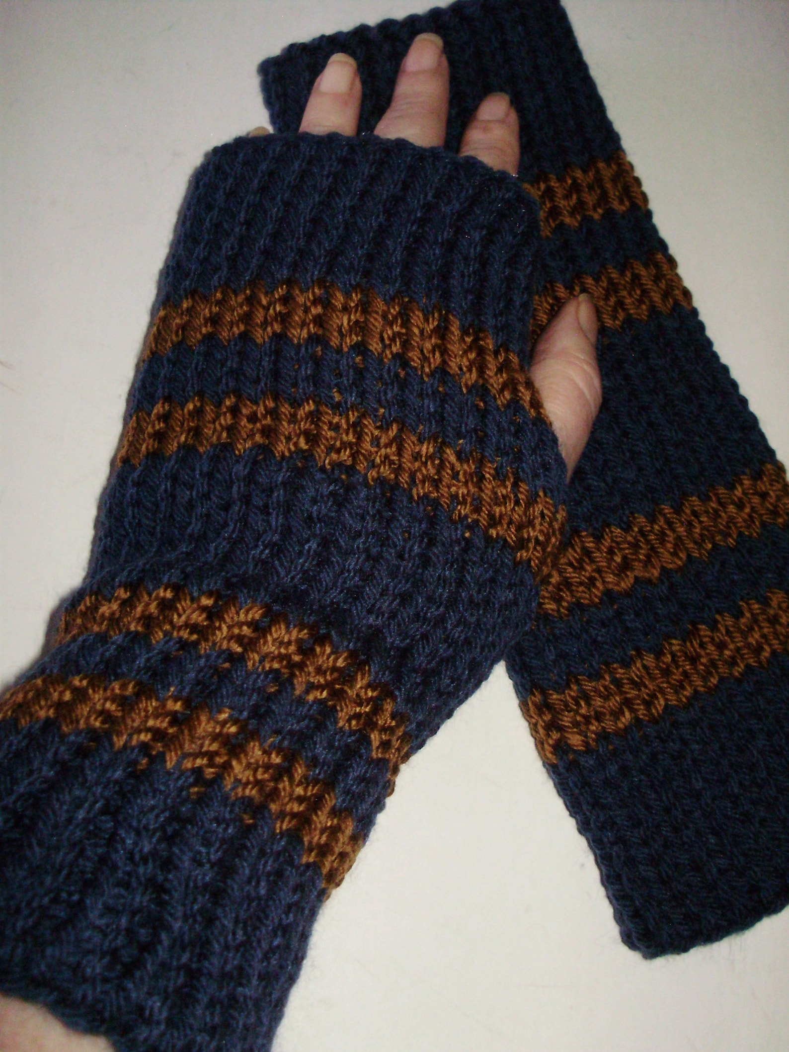 Wizarding Blue & Bronze House School Colors Acrylic Handmade Knit ...