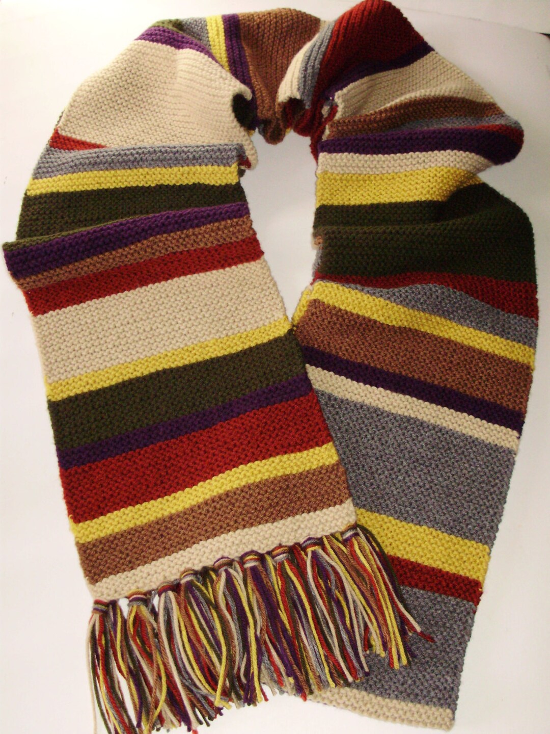 Season 16-17 Doctor Who Acrylic Scarf Hand Knit Garter Stitch Fourth ...