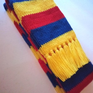 Deku All-might Style Scarf Version 2 Acrylic Handmade Knit Red Yellow ...