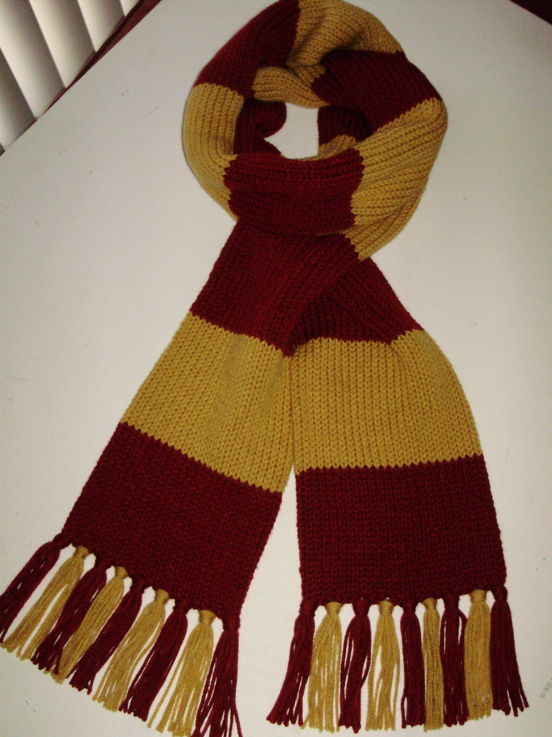 Wizarding Scarlet Gold School College Colors Deluxe Style Handmade Knit ...