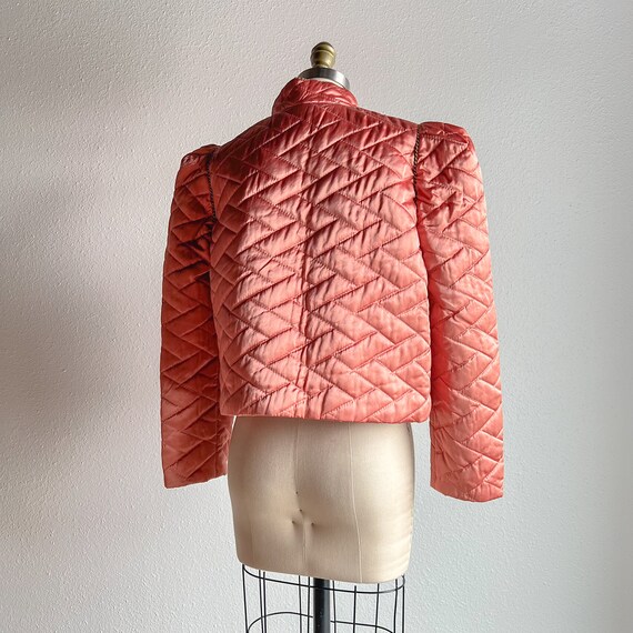 Vintage Quilted Pink Satin Jacket Size Small - Gem