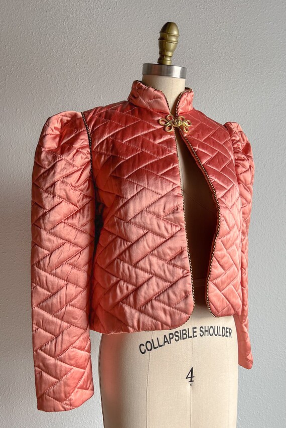 Vintage Quilted Pink Satin Jacket Size Small - Gem