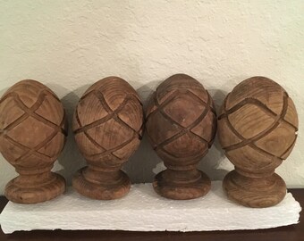 Wood finials | Etsy