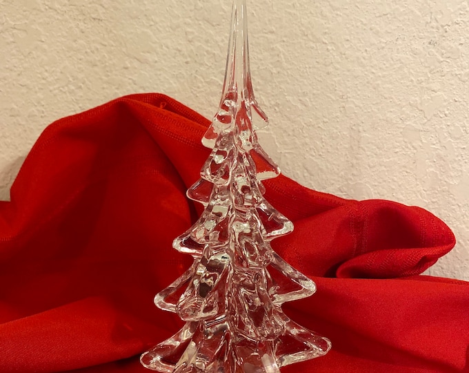 Lead Crystal Clear Glass Christmas Tree 8.5 Vintage Art Glass Tree Read ...