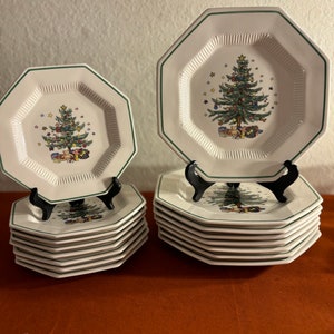 Nikko Classic Collection Octagonal Dinnerware Tree Pattern Four Piece ...