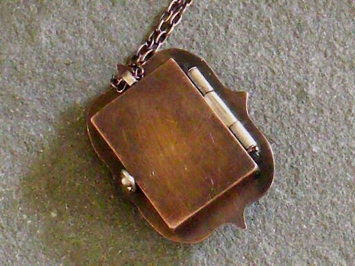 Locket Necklace Handmade Rustic Copper and Silver Hinged Locket ...
