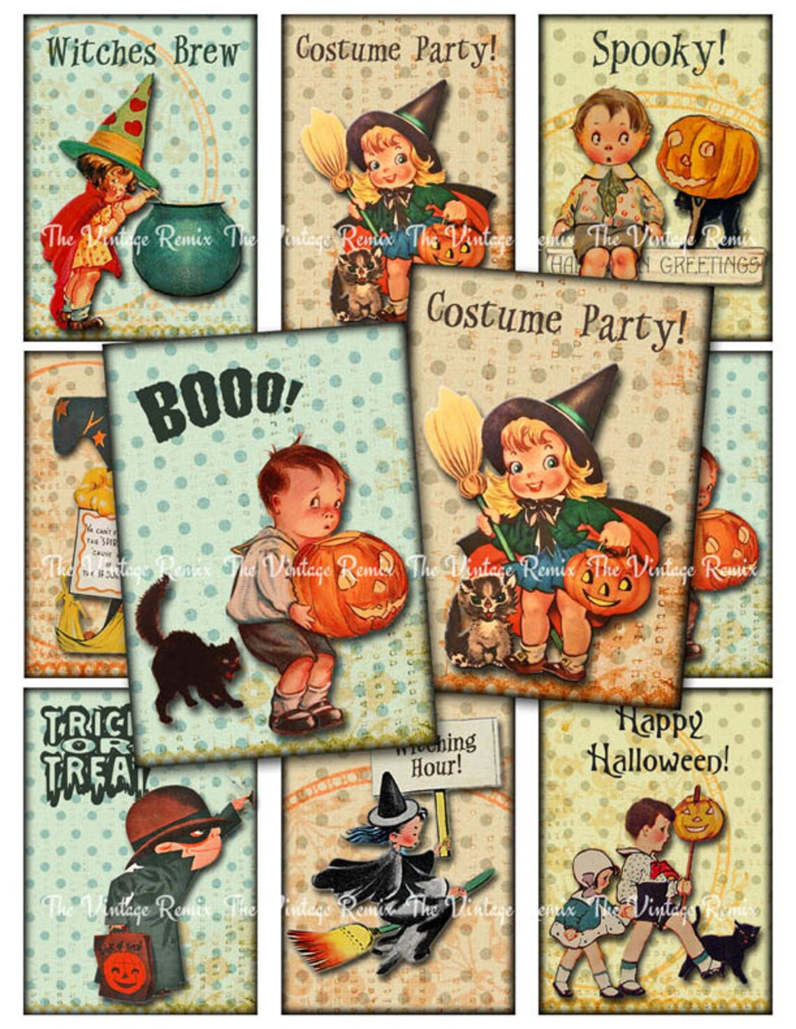 INSTANT DOWNLOAD Halloween Digital Collage Sheet Atc's - Etsy