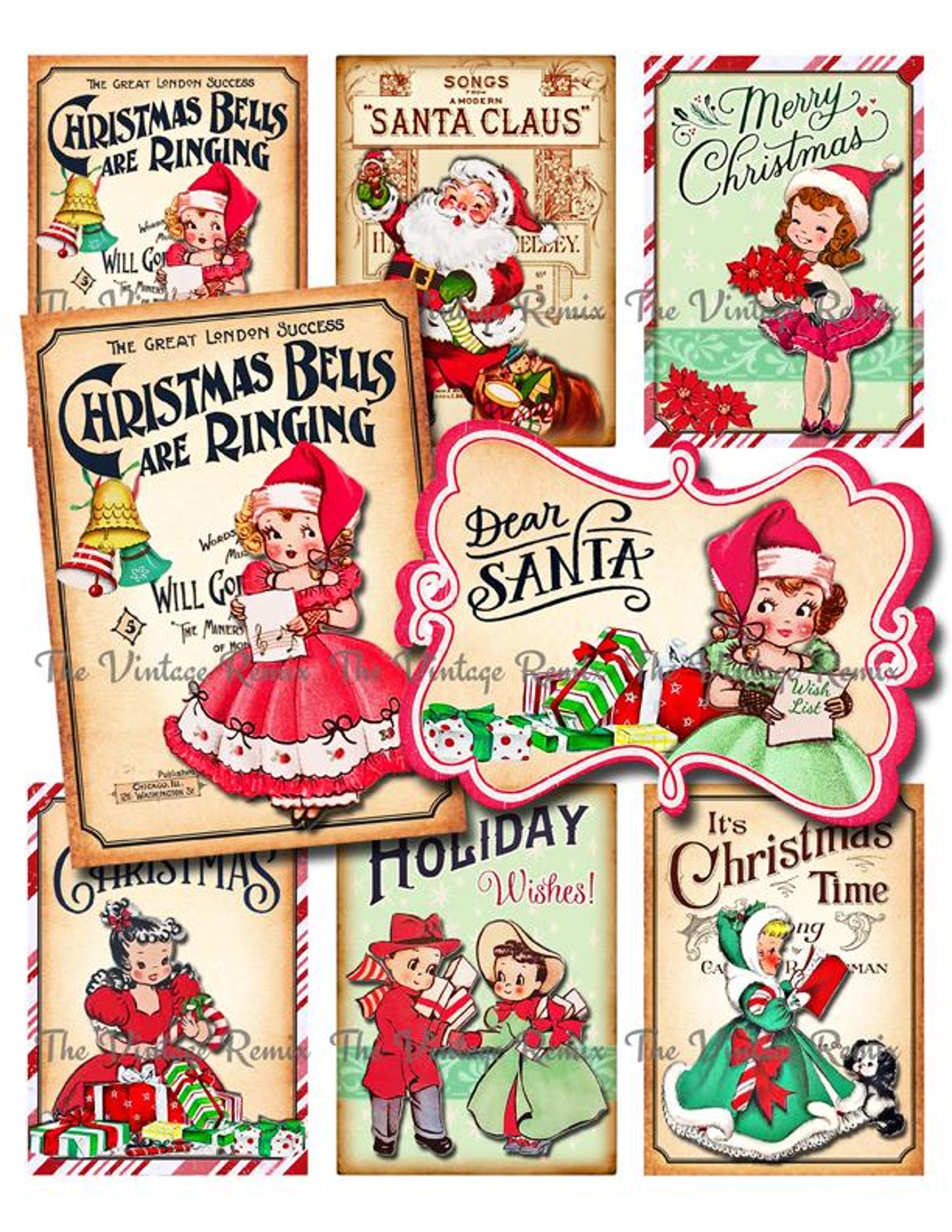 Printable Christmas Graphics. Instant Download of Vintage Holiday ...