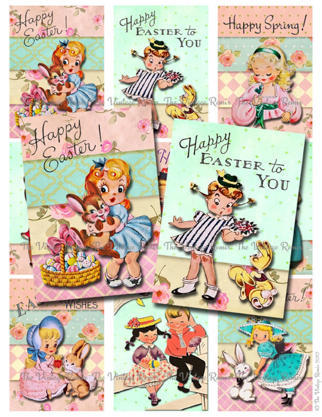NEW Easter Digital Collage Sheet. Instant Download. Printables Cute for ...