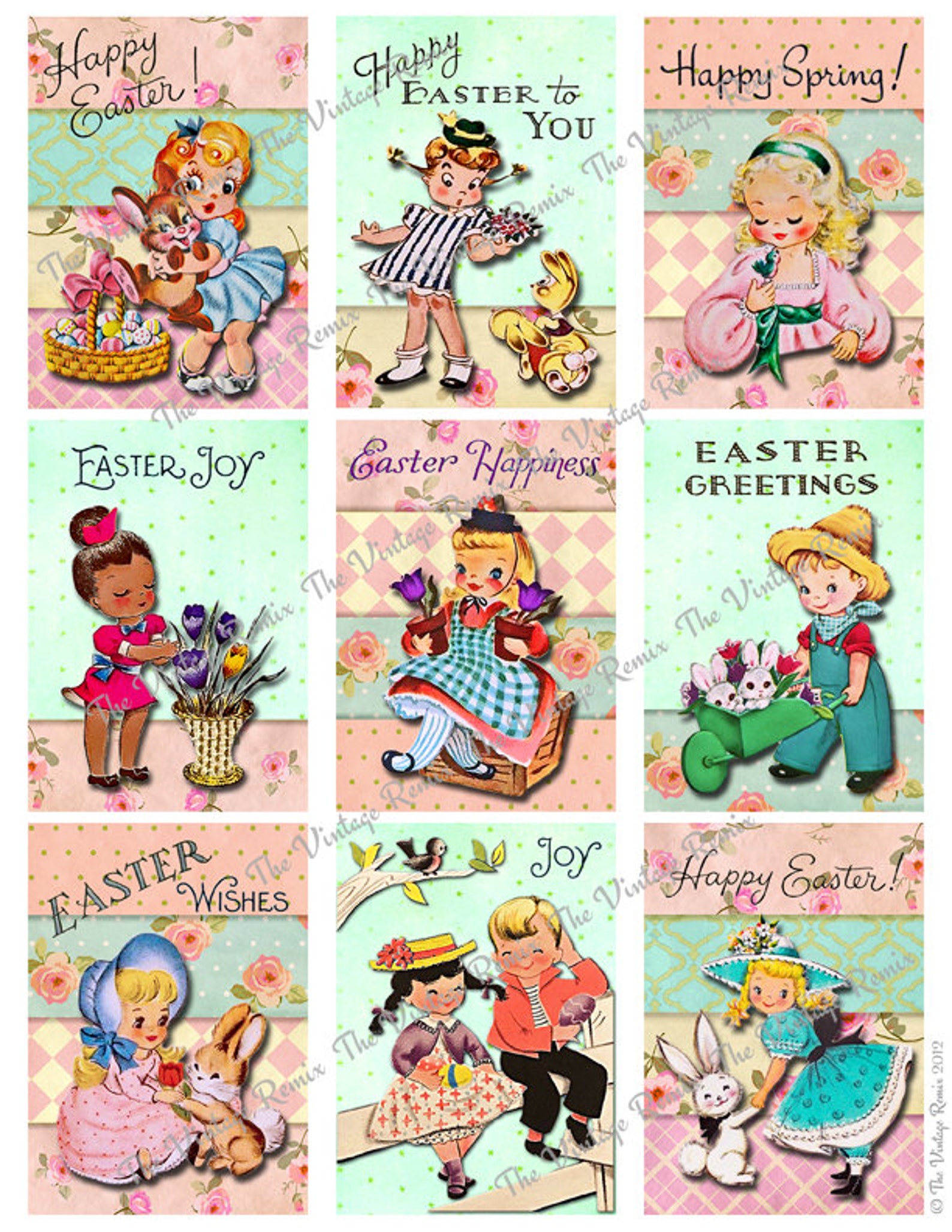 NEW Easter Digital Collage Sheet. Instant Download. Printables - Etsy