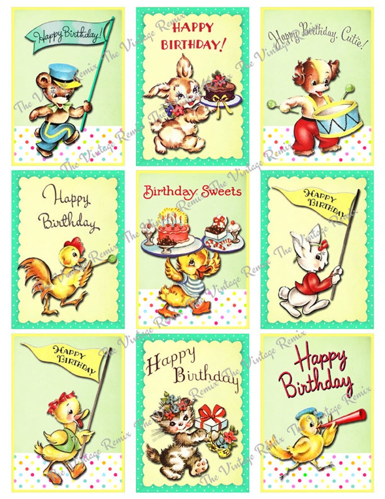INSTANT DOWNLOAD Retro Birthday Animal Parade Printabe - Etsy