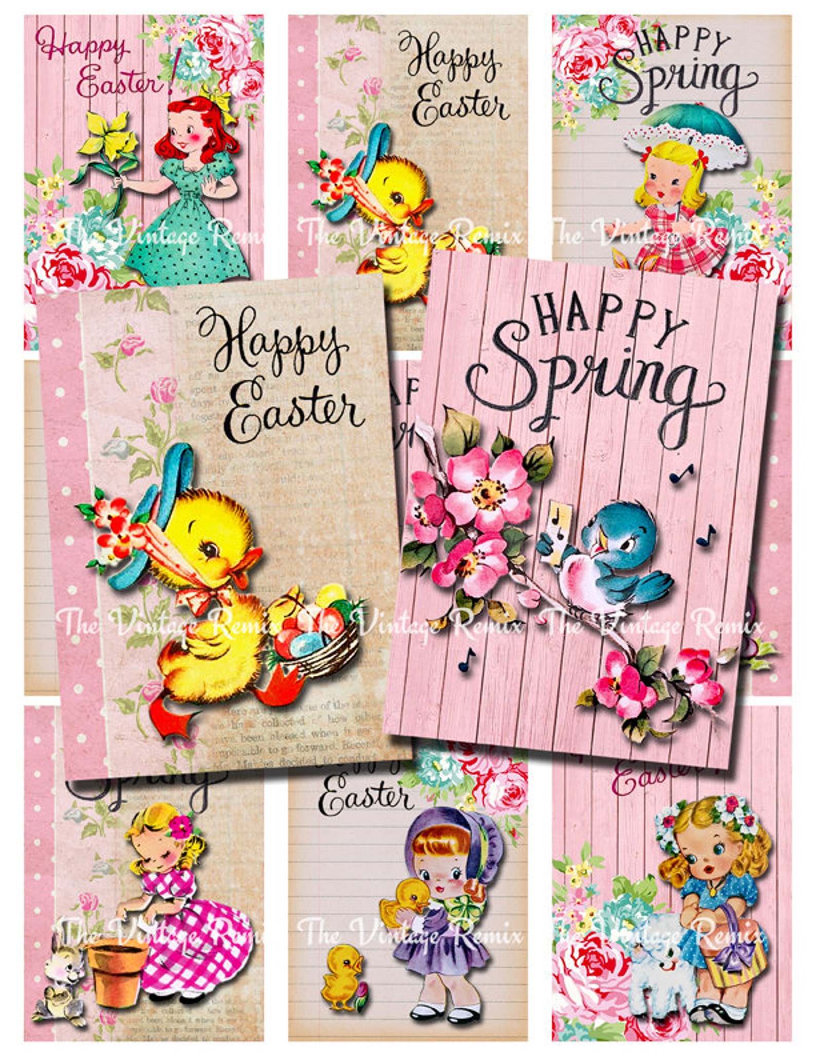 Instant Download Printable Easter Spring Cards Digital | Etsy