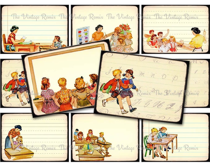 INSTANT DOWNLOAD Printable Digital Labels Vintage School - Etsy