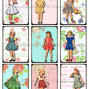 INSTANT DOWNLOAD, Digital Collage Sheet, Shabby Chic Girls, Vintage ...