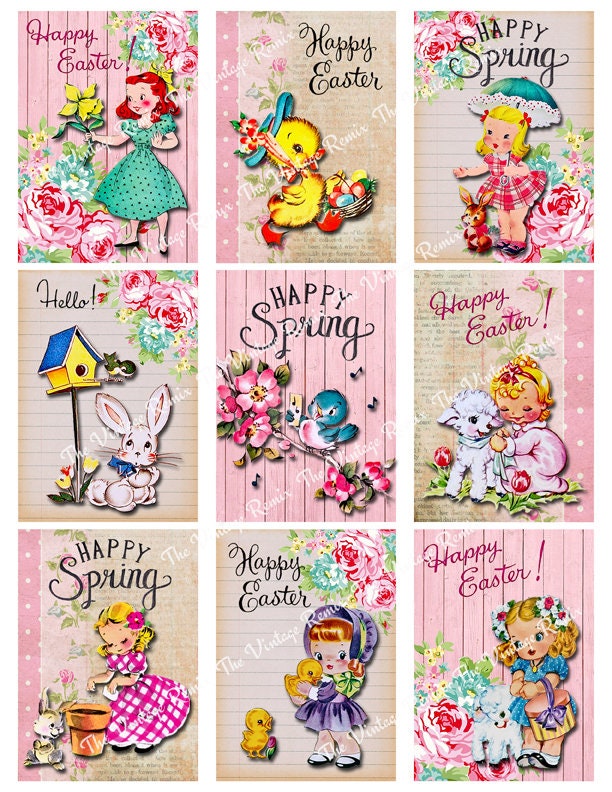 Instant Download Printable Easter Spring Cards Digital | Etsy