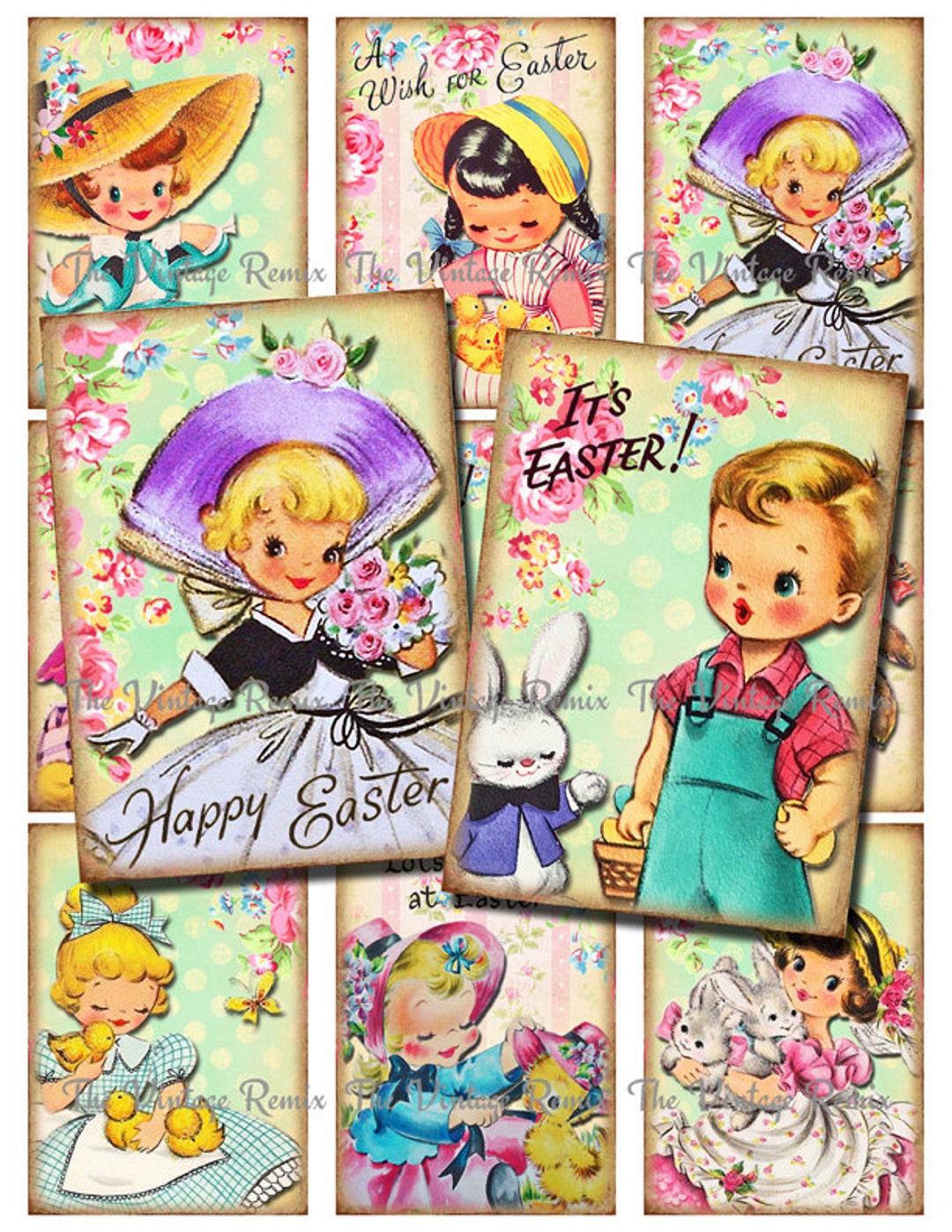 Easter Digital Download, Vintage Inspired Graphics, Instant Download ...