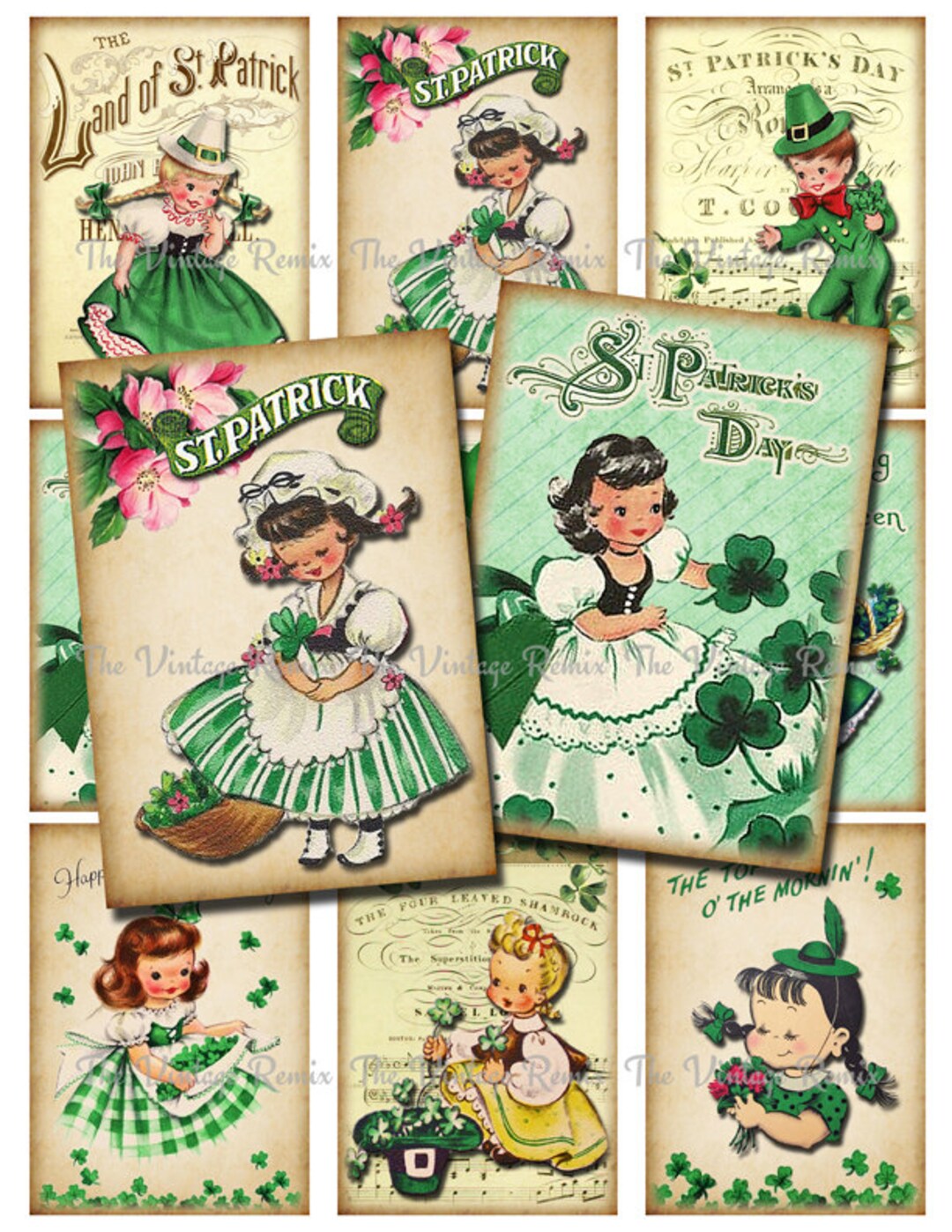 INSTANT DOWNLOAD St. Patrick's Day Printable, Digital Collage Sheet ...