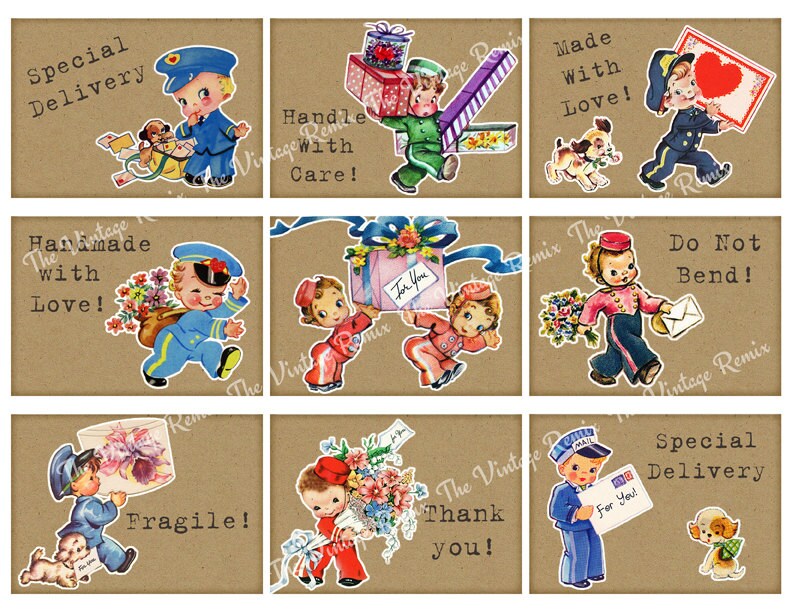 INSTANT DOWNLOAD Printable Packaging Labels Digital Collage | Etsy