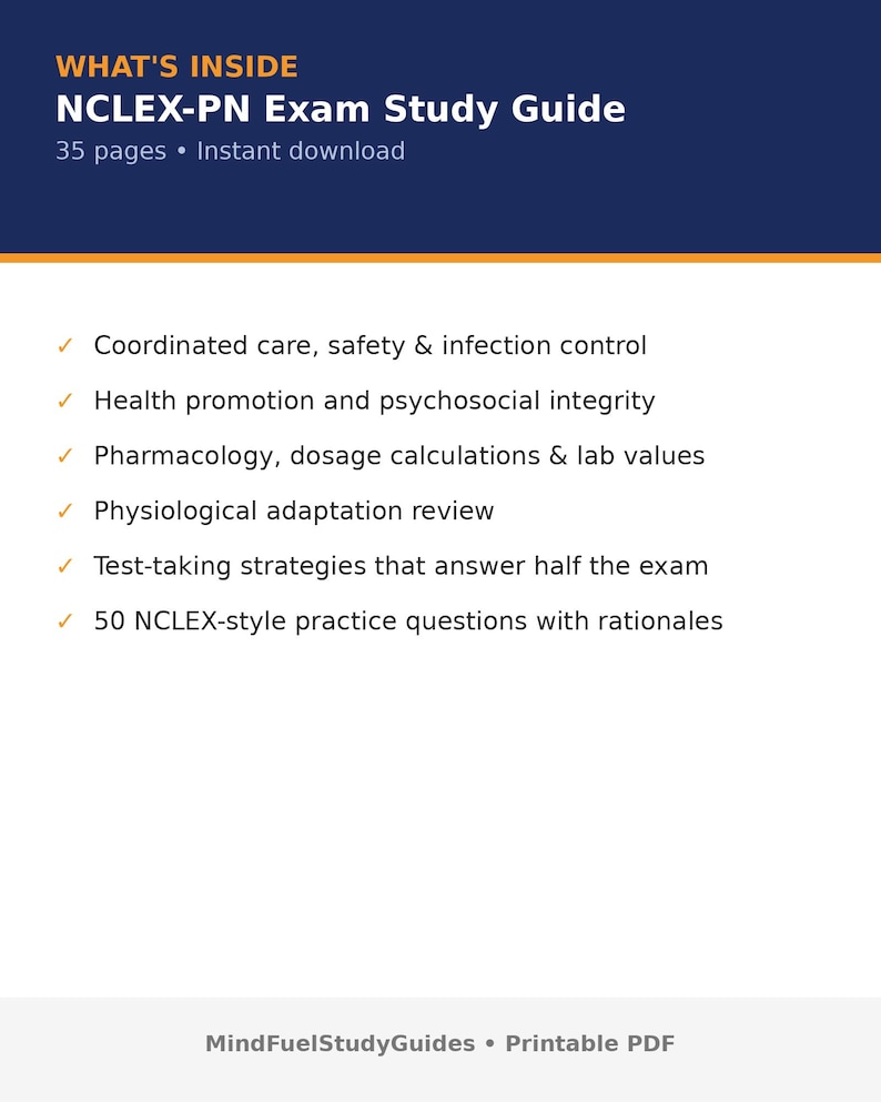 NCLEX-PN Study Guide 2026 | LPN Exam Prep Pdf | 35-page Practical ...