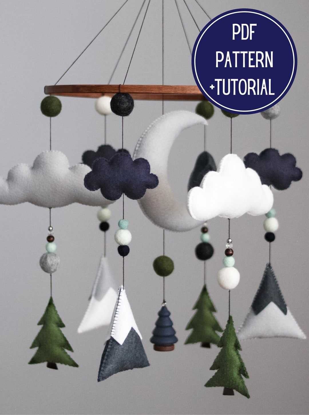 Baby Mobile PDF Pattern and Sewing Instructions. Woodland DIY Felt ...