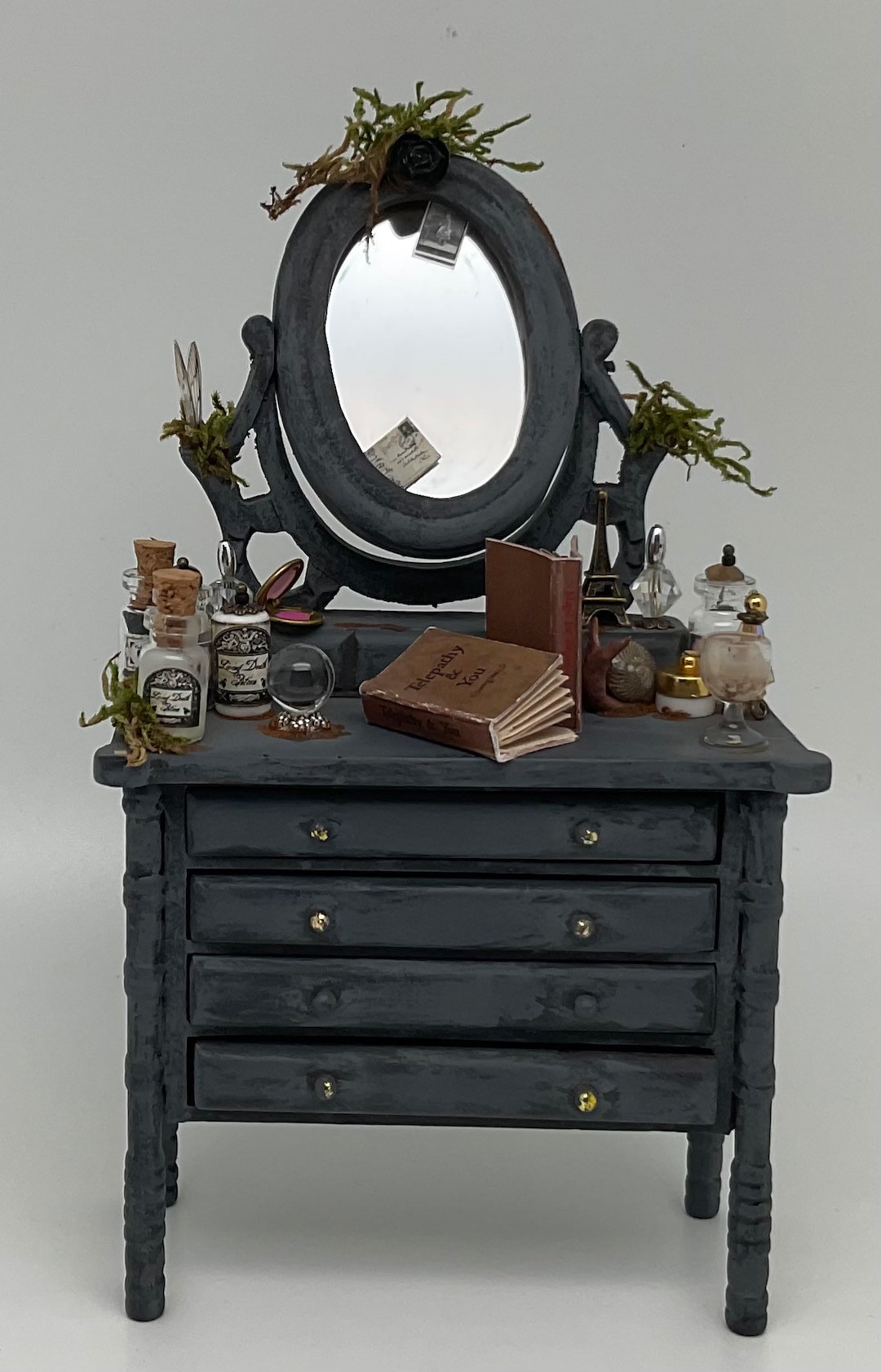 Miniature Spooky Witch Vanity Mirror Halloween Decor OOAK - Etsy