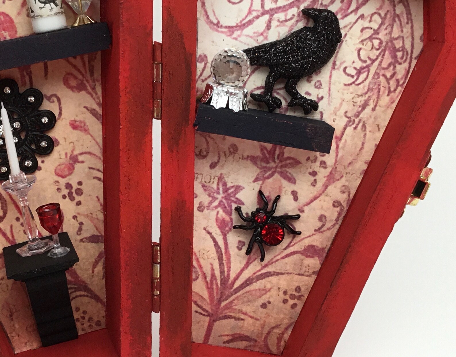 Mini Wood Coffin Halloween Vignette Gift Goth Oddity Red/ Freeshiping ...