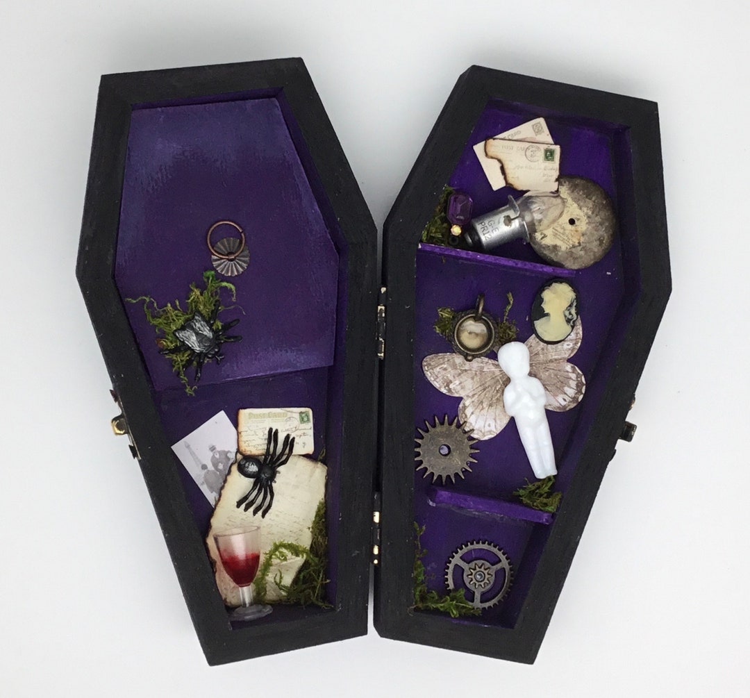 Mini Wood Coffin Halloween Vignette Gift Goth Oddity Black/ Freeshiping ...