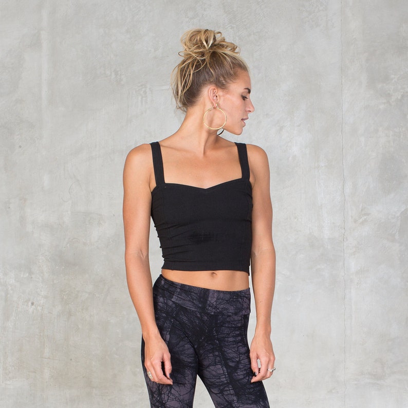 Strap Top Organic Cotton Bralette Yoga top Bohemian crop | Etsy