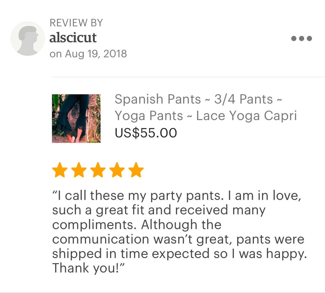 Spanish Pants ~ 3/4 Pants ~ Yoga Pants ~ Lace Yoga Capri ~ Gypsy ...