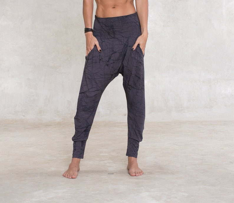 Batik Long Drop pants Yoga pants Bamboo drop crotch | Etsy