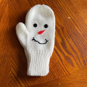 Snowman Kids / Adult Mittens - Etsy