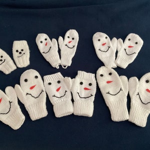 Snowman Kids / Adult Mittens - Etsy