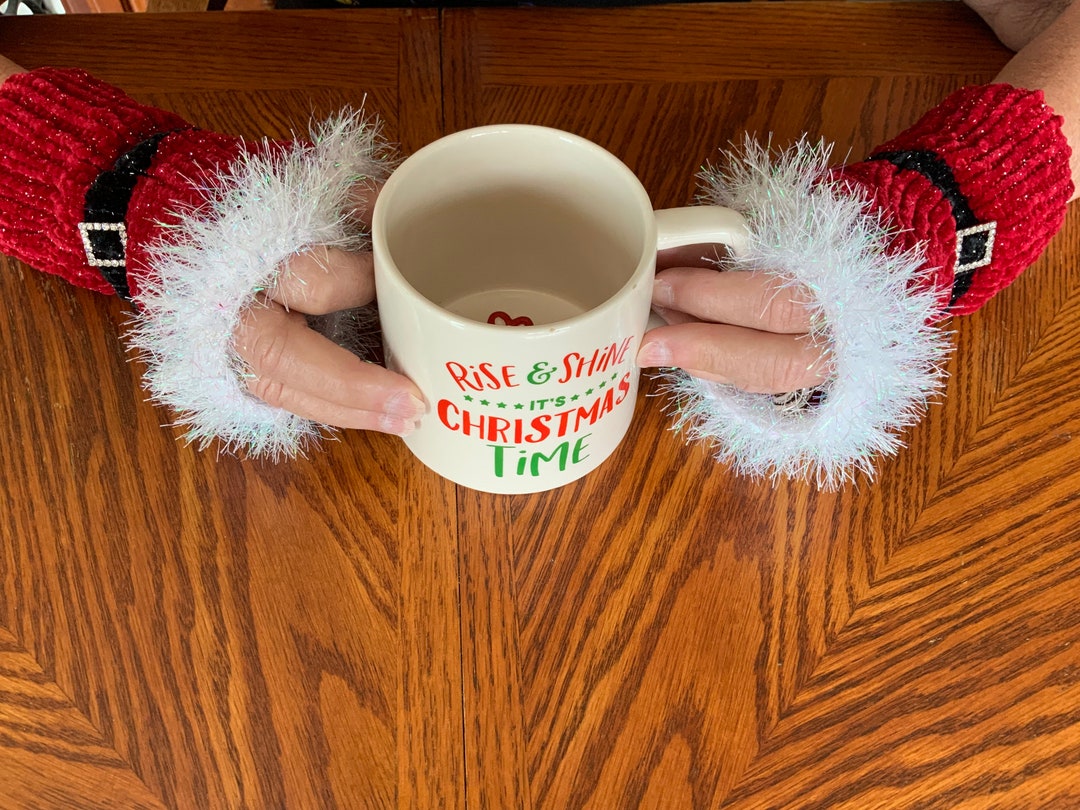 Santa Clause Fingerless Gloves - Etsy
