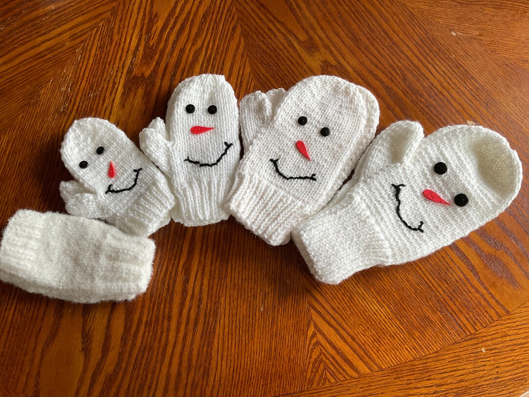 Snowman Kids / Adult Mittens - Etsy