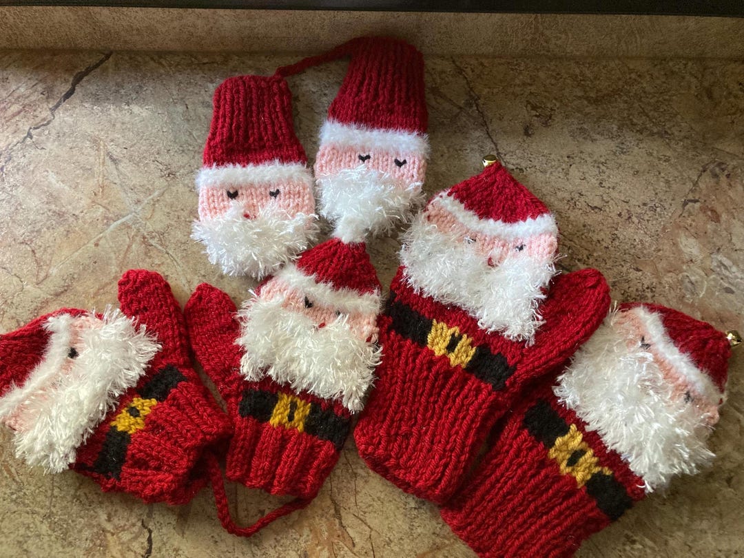 Kids - Adult Santa Mittens - Etsy