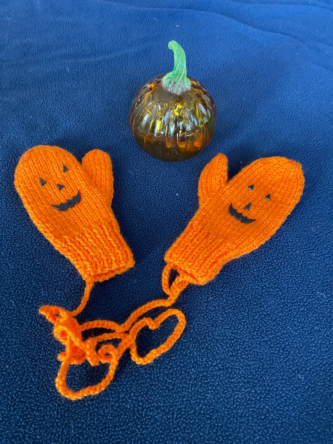 Pumpkin/jack-o’-lantern Kids Size 5-7 Mittens - Etsy