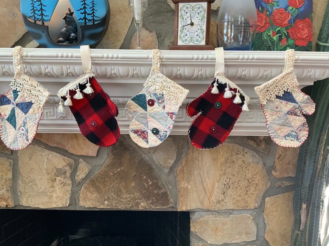 Vintage Christmas Mittens Decoration - Etsy