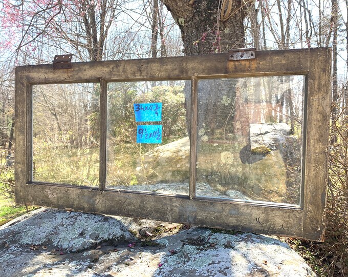 34 X 17 Vintage Basement Antique Window Sash Old 3 Pane From 1940s - Etsy