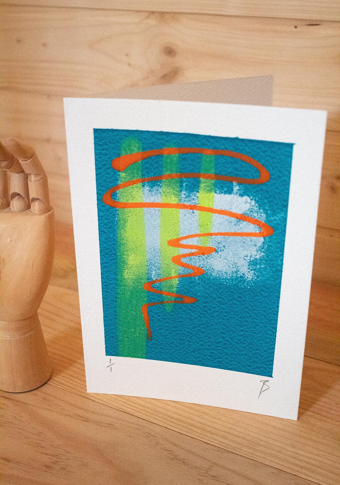 Hand Painted Original Abstract Art Greeting Card Signed Artist ...