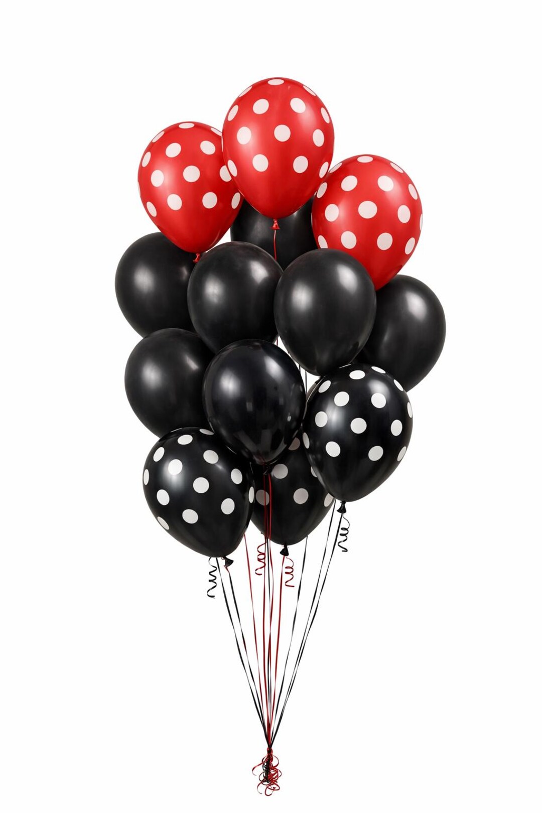 Red and Black Polka Dot Balloon Bundle, 18 Pack Party Balloons ...