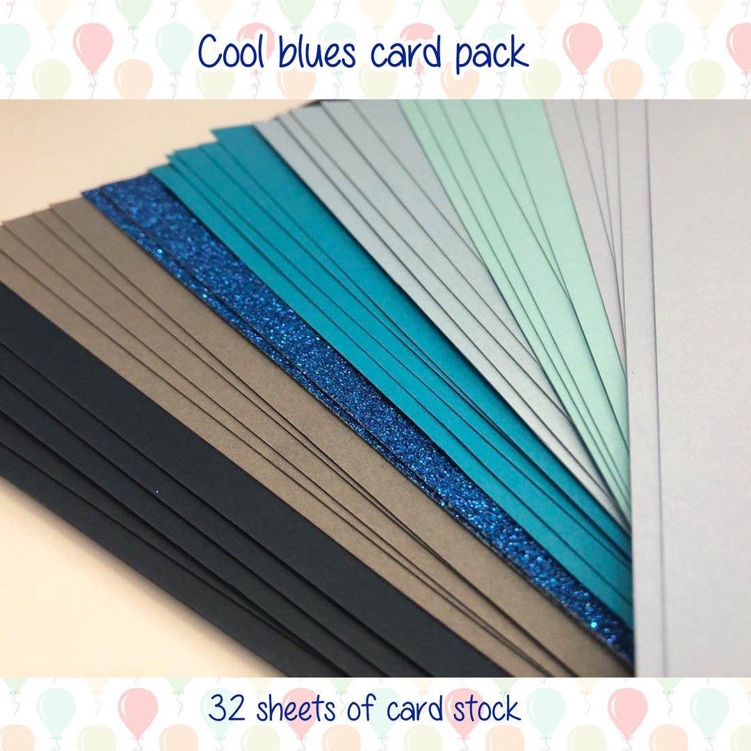 Assorted Blue Card Stock | A4 Glitter Pearl and Plain Card | Card ...