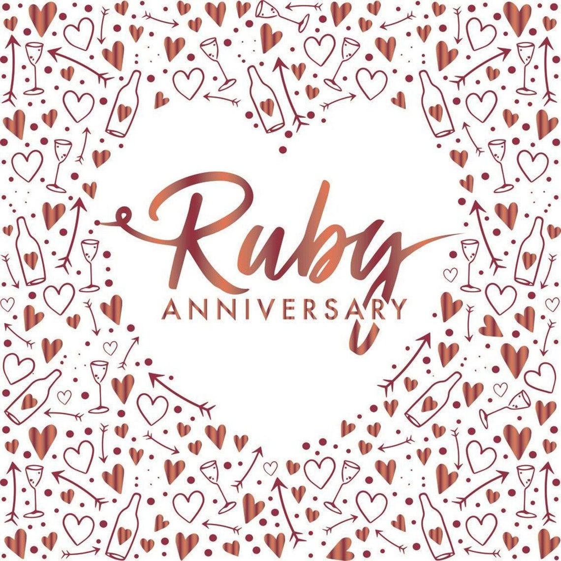 16 Ruby Wedding Anniversary Paper Napkins 40th Anniversary | Etsy