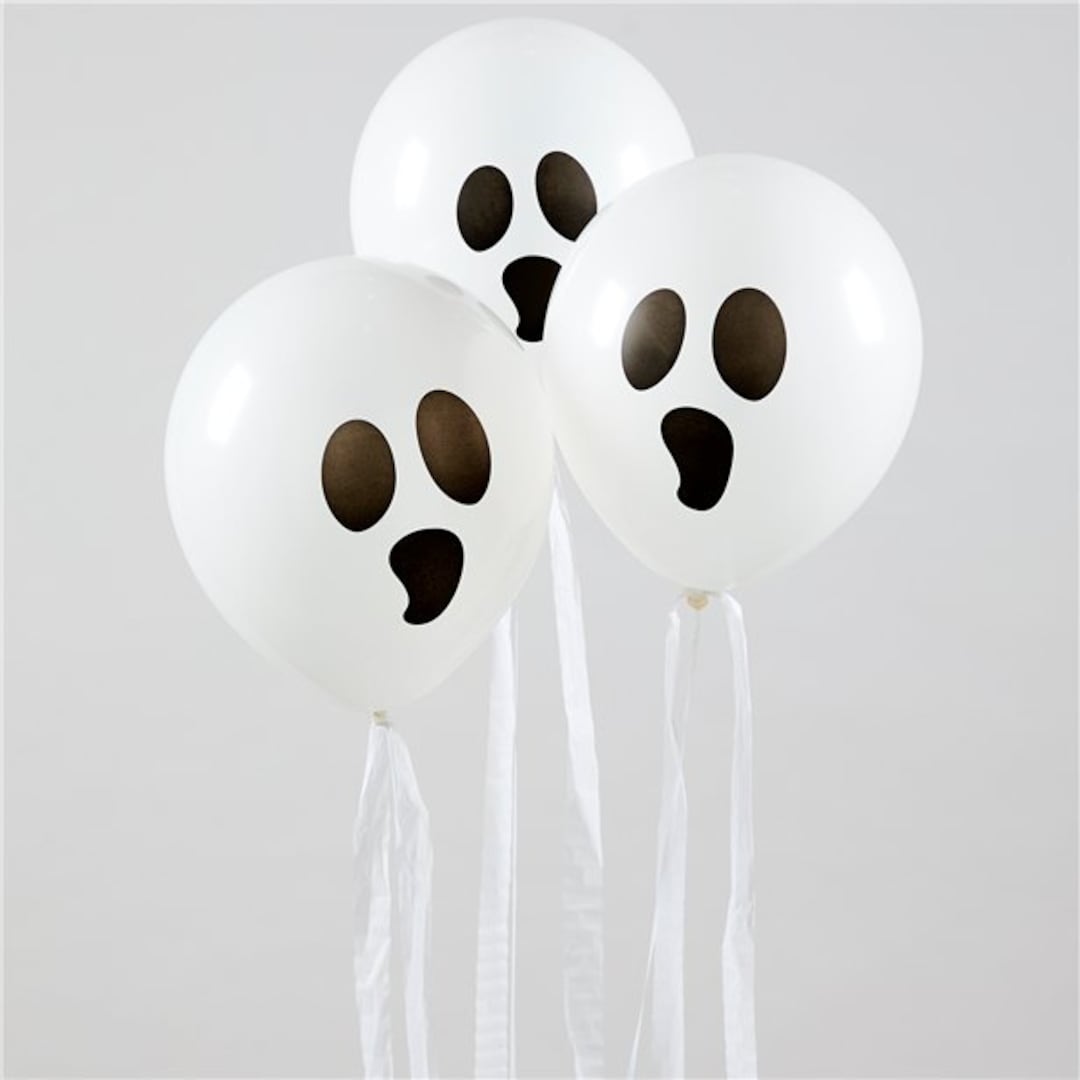 Self Assemble Ghost Balloons With Streamer Tails – Pack of 3 | 11 ...
