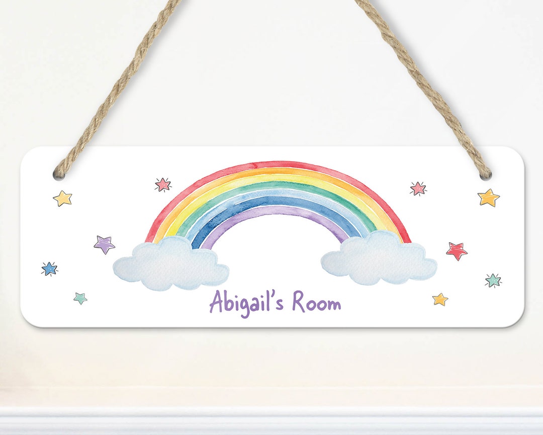 Personalized Rainbow Door Sign: Kids Nursery Decor - Etsy